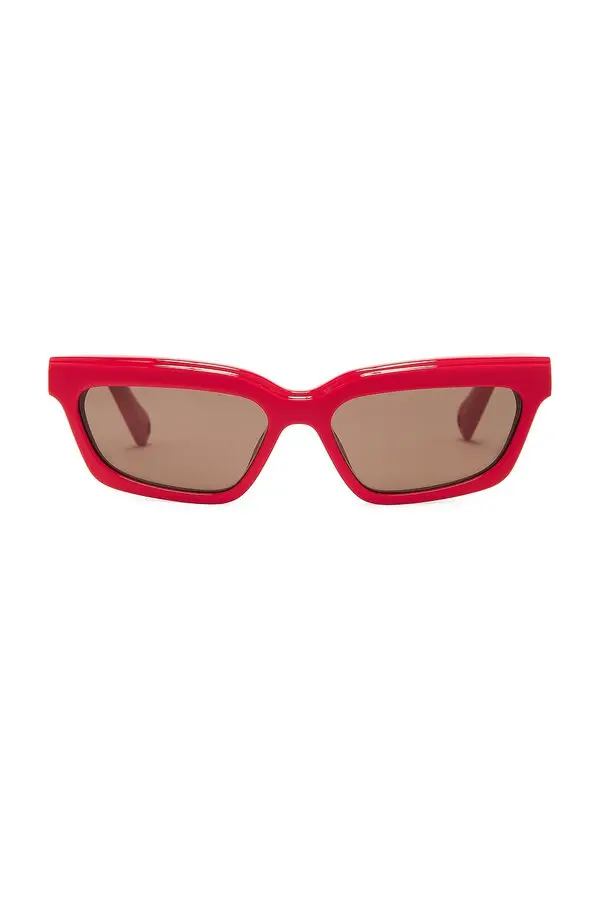 Jacquemus Salon Sunglasses - Red  Silver  & Grey