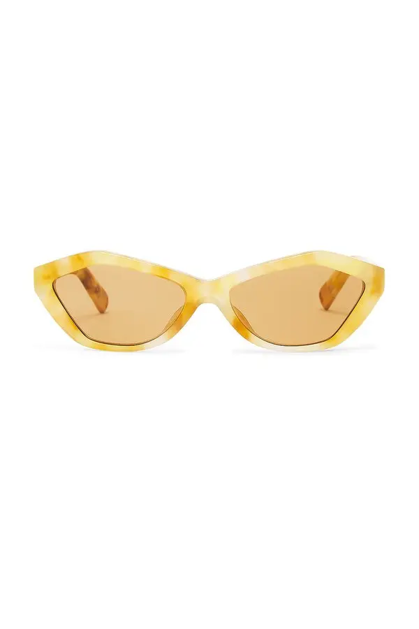 Jacquemus Bambino Sunglasses - Beige T-shell  Matte Gold  & Tobacco