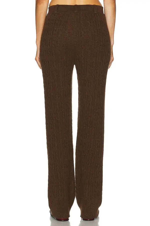 Guest In Residence Cable Cashmere Trouser - Chestnut