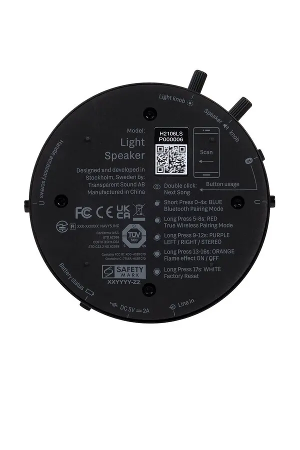 TRANSPARENT Light Speaker - Black