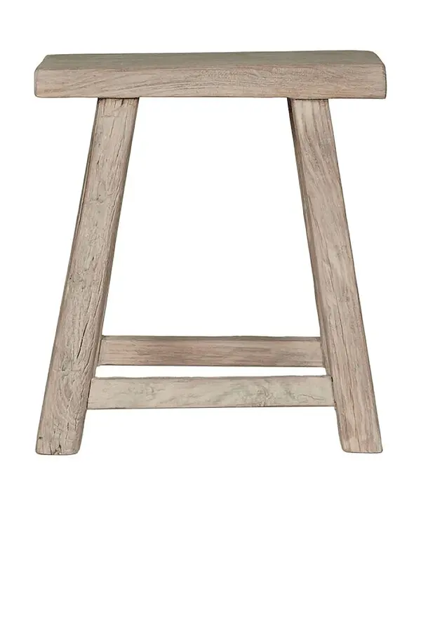 OLIVE ATELIERS Elm Wood Stool In White