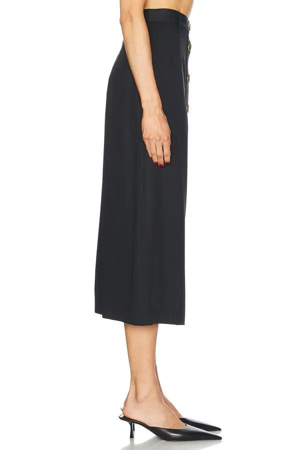 Matthew Bruch Button Front Midi Skirt