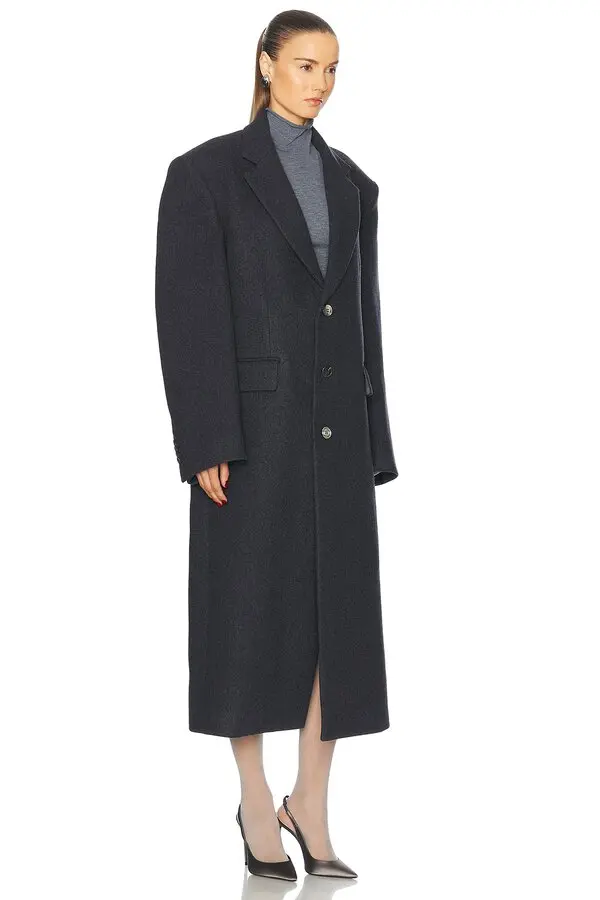 Wardrobe.NYC Single Breasted Coat - Charcoal