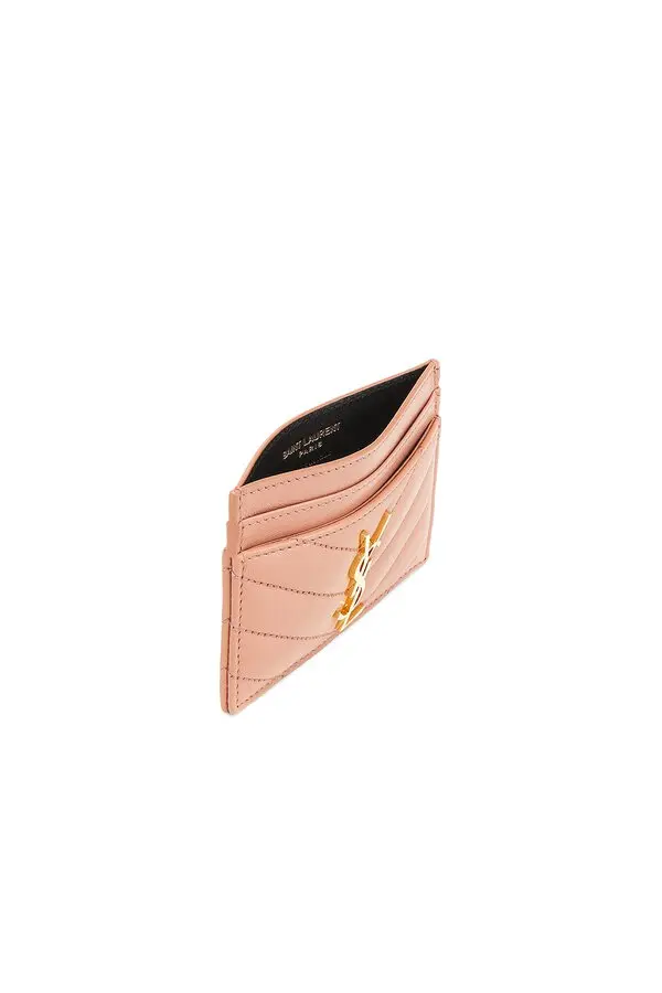 Saint Laurent Card Case In Coral