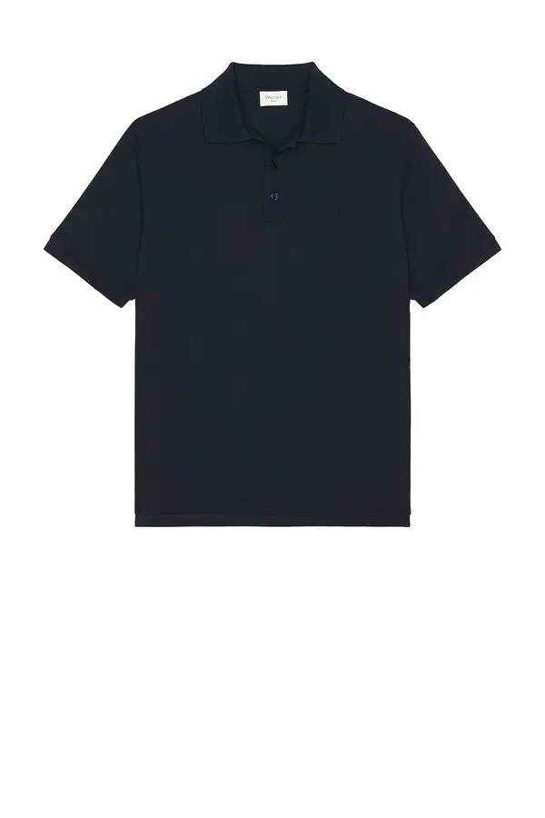 Saint Laurent Pique Polo In Blue