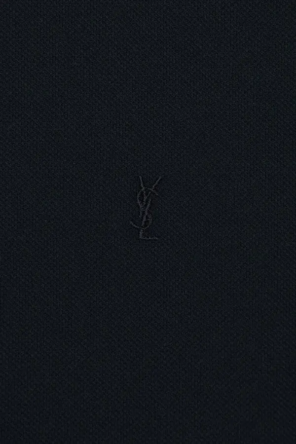 Saint Laurent Pique Polo In Blue