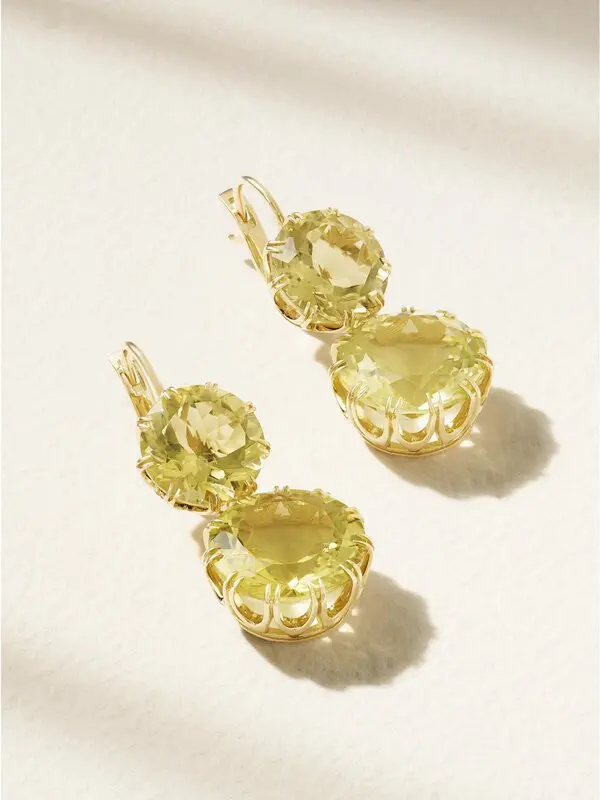 Ileana Makri Double Crown 18-karat Gold Topaz Earrings - Yellow