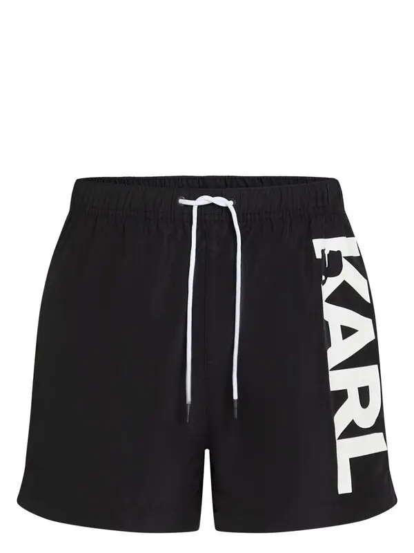 Karl Lagerfeld Logo Swim Shorts - Black