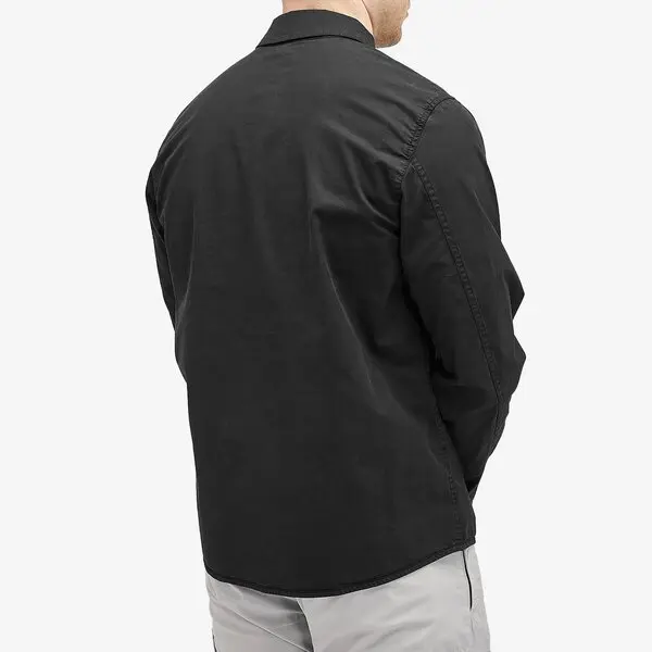 Stone Island Supima Cotton Twill Stretch-tc Button Shirt Jacket - Black