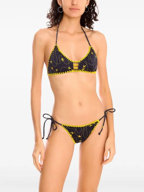 BRIGITTE Airplane-print Two-piece Bikini