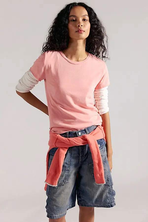 Free People We The Free Nova Tee - Lyche Blush