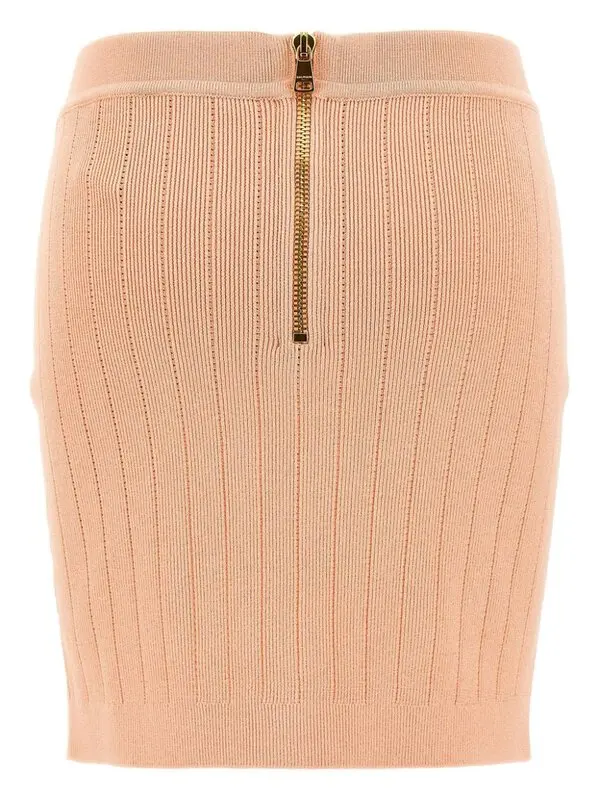 Balmain Buttoned Knitted Midi Skirt