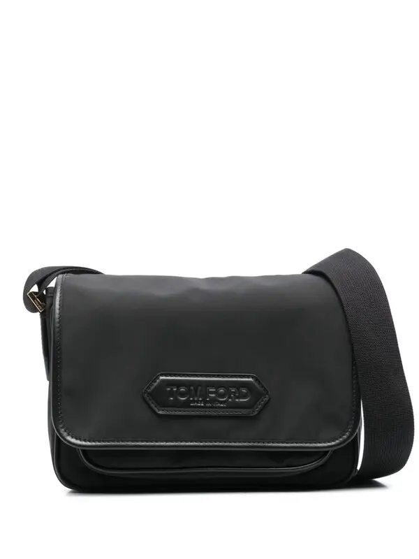 TOM FORD Logo-patch Messenger Bag - Black