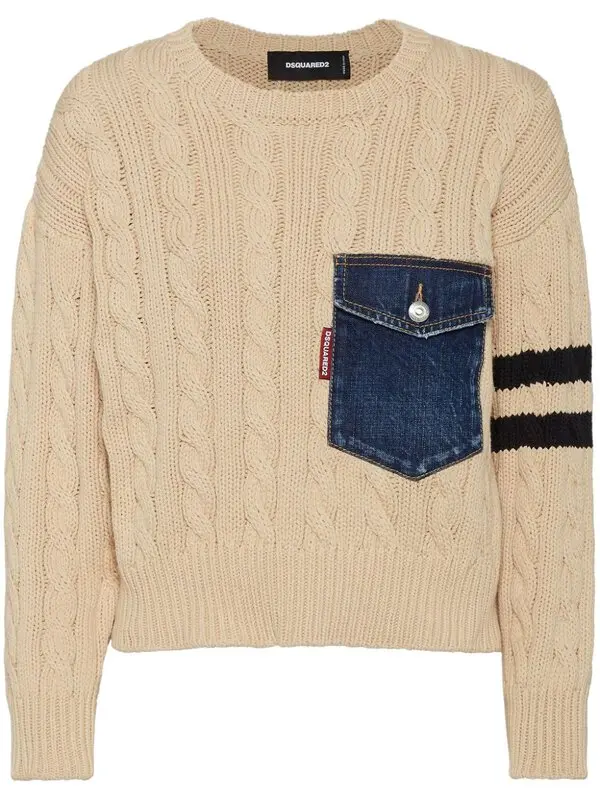 Dsquared2 Cable-knit Jumper - Neutrals