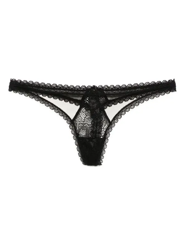 Kiki De Montparnasse Dahlia Lace Thong - Black