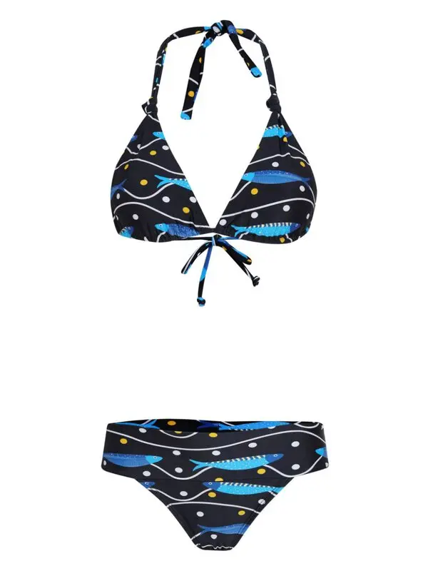 BRIGITTE Name' Sardines-print Bikini - Blue