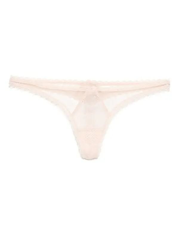 Kiki De Montparnasse Dahlia Lace Thong - Pink