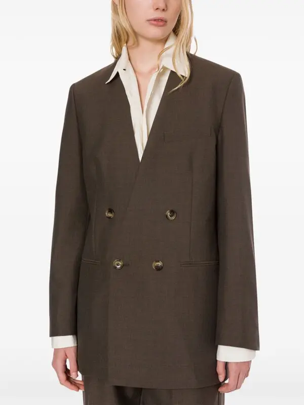 Philosophy Di Lorenzo Serafini Lapeless Double-breasted Blazer - Brown