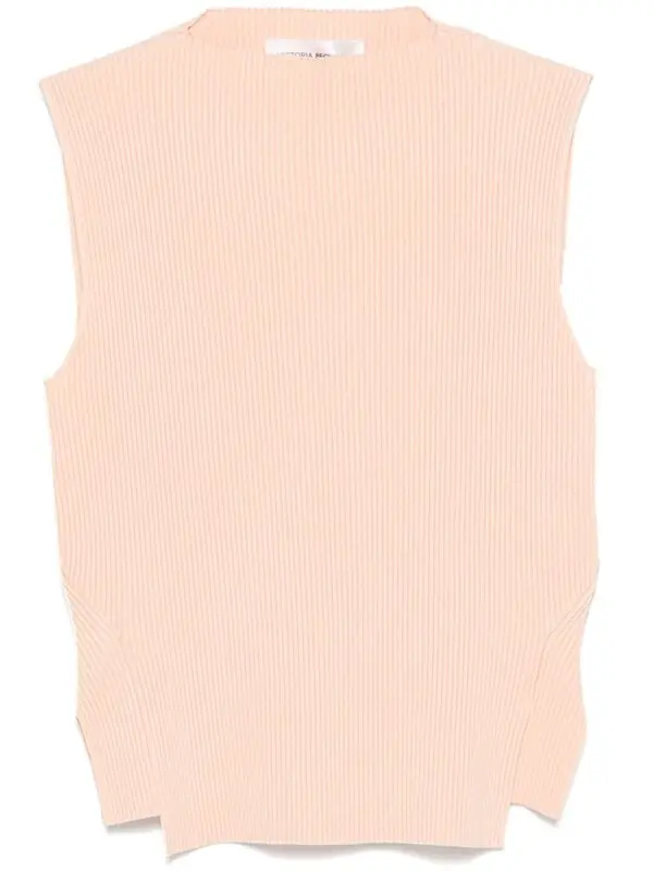 Victoria Beckham Ribbed-knit Vest - Pink