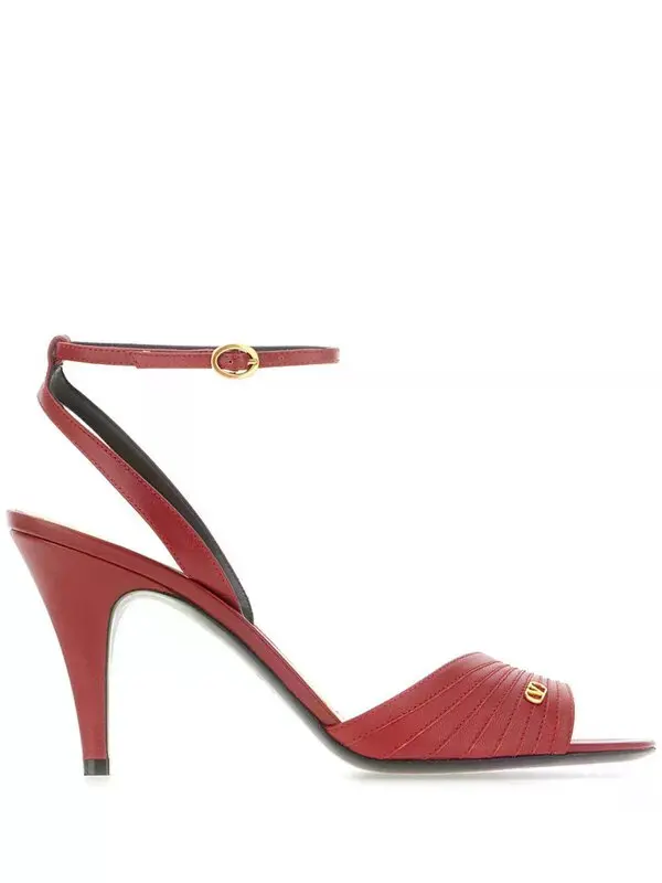 Valentino Garavani Calf Leather Strappy Sandals - Red