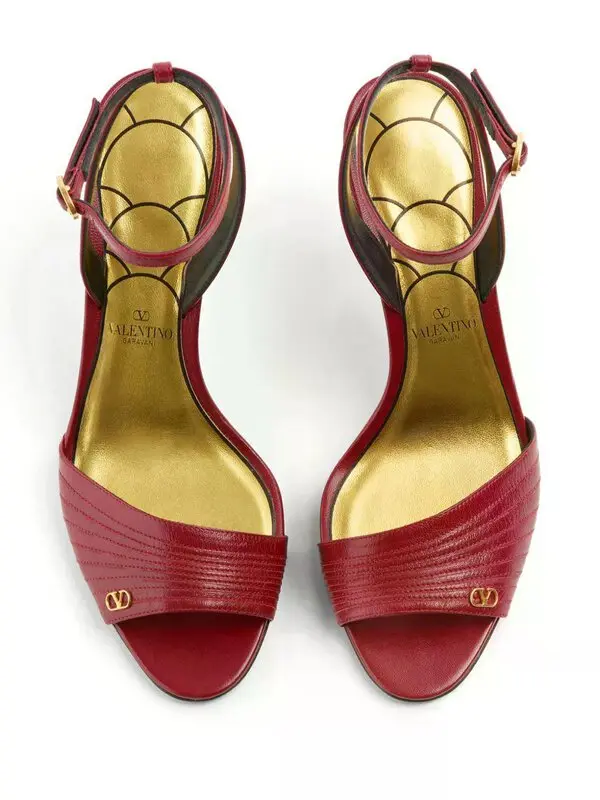 Valentino Garavani Calf Leather Strappy Sandals - Red