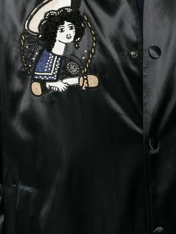 Valentino Garavani Motifs-embroidered Bomber Jacket - Black