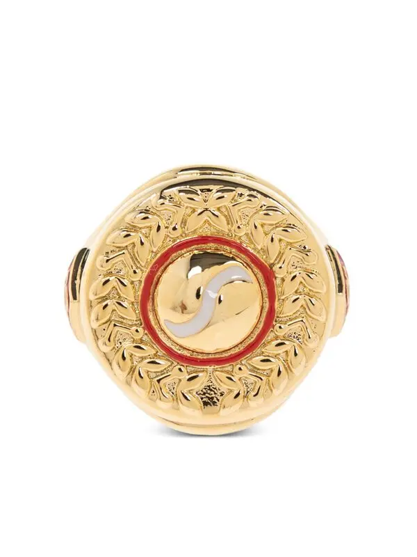 Casablanca Sports Medallion Signet Ring - Gold