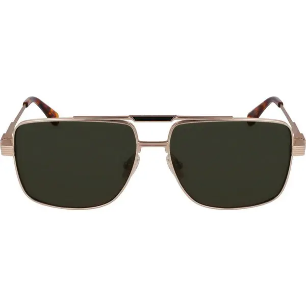 FERRAGAMO Gancini Prisma Navigator Sunglasses - Gold