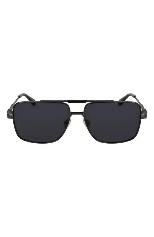 FERRAGAMO Gancini Prisma Navigator Sunglasses - Matte Dark Gunmetal