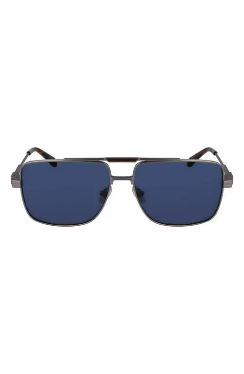 FERRAGAMO Gancini Prisma Navigator Sunglasses - Matte Light Ruthenium