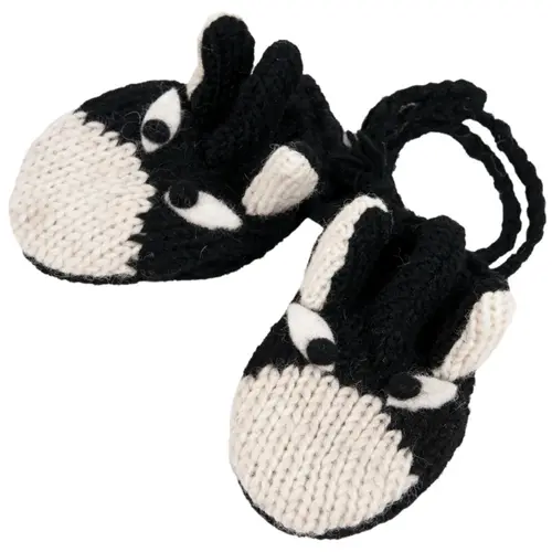 NIRVANNA DESIGNS Knitted Orca Mittens - White