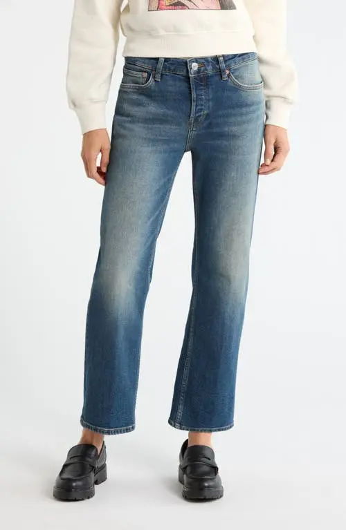 RE/DONE Slim Straight Crop Jeans - Smoke Water