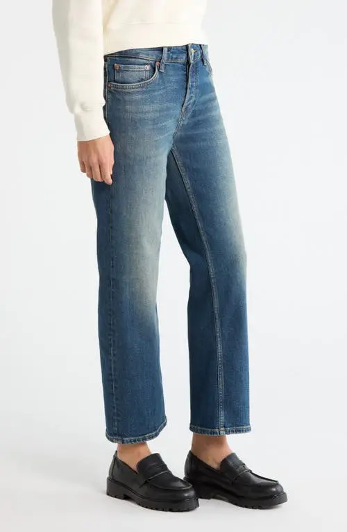 RE/DONE Slim Straight Crop Jeans - Smoke Water