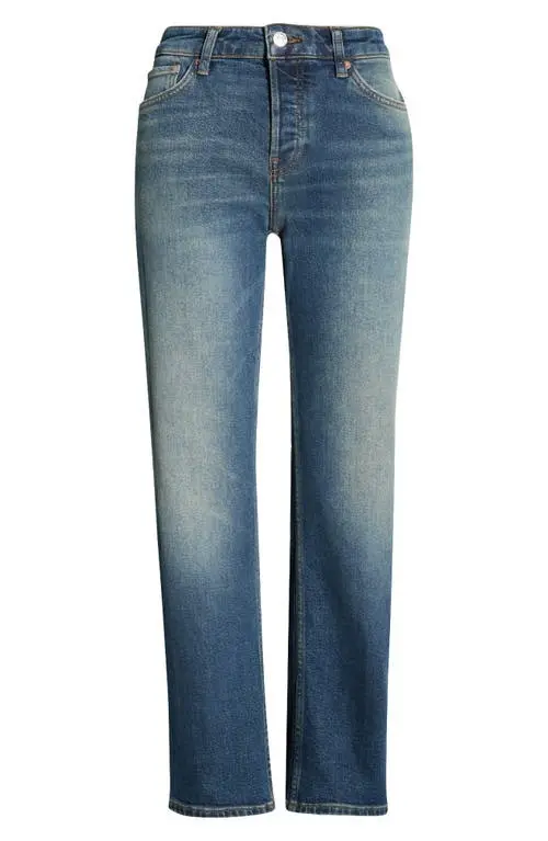 RE/DONE Slim Straight Crop Jeans - Smoke Water