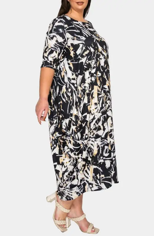 L I V D Brielle Printed Jersey Midi Dress