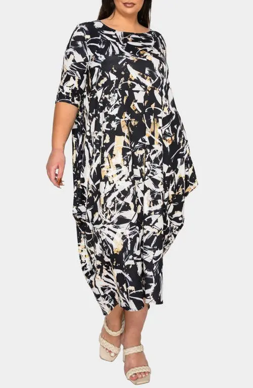 L I V D Brielle Printed Jersey Midi Dress
