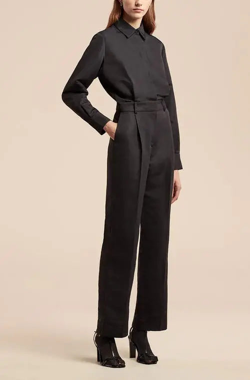 Rebecca Taylor Faille Jumpsuit - Black