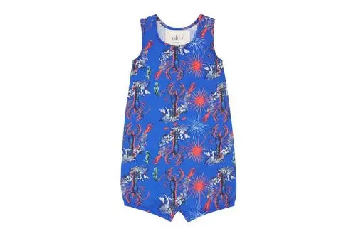 VILD HOUSE OF LITTLE Woven Romper - Lobster Print