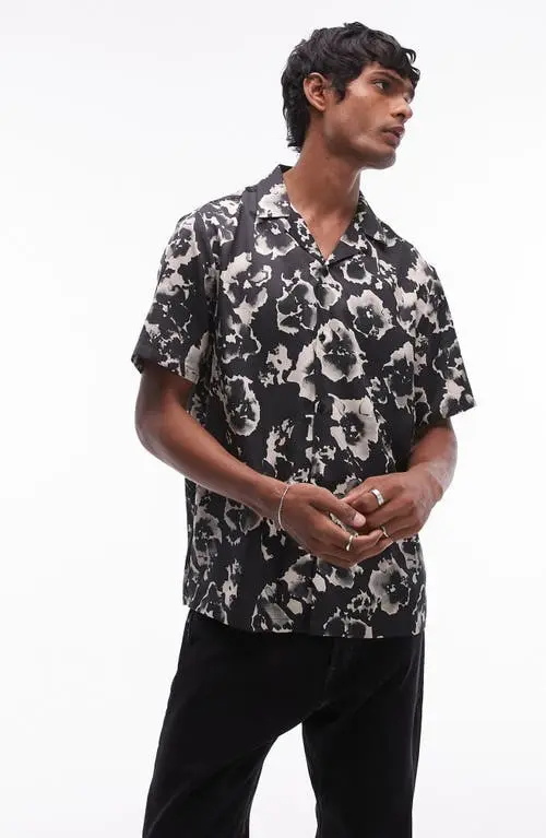 Topman Floral Satin Camp Shirt