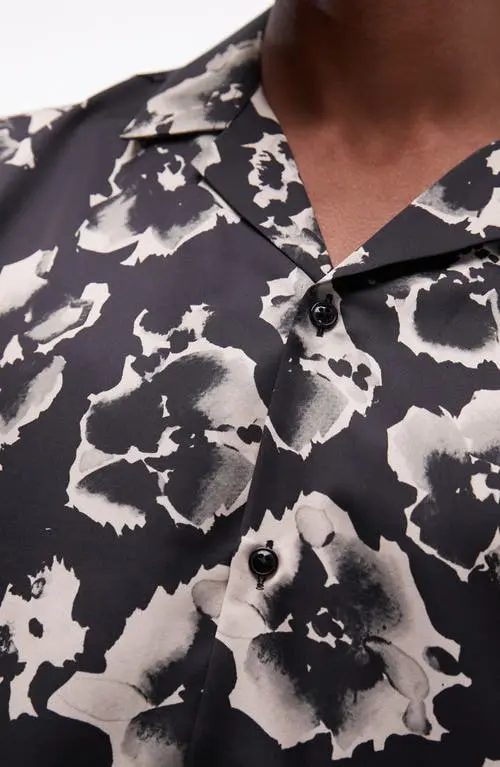 Topman Floral Satin Camp Shirt