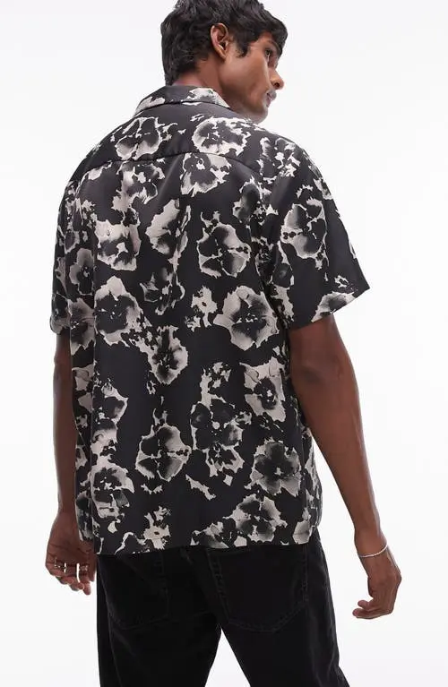 Topman Floral Satin Camp Shirt