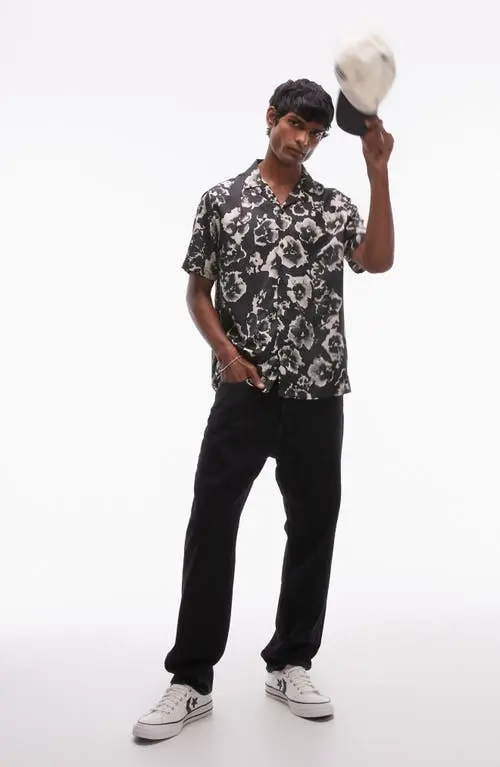 Topman Floral Satin Camp Shirt