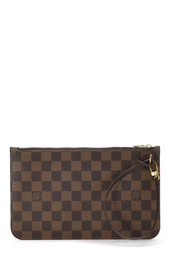 LOUIS VUITTON Damier Ebene Neverfull Pouch - Brown