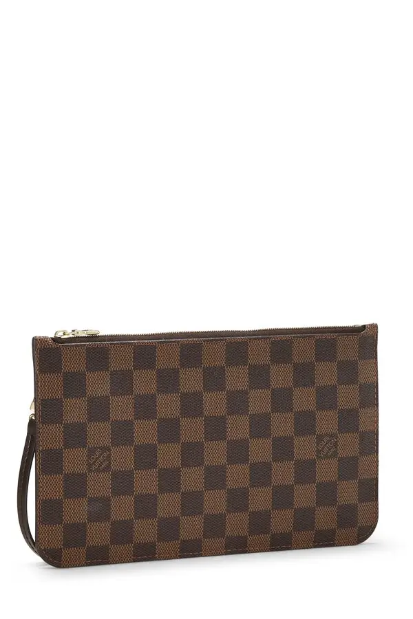 LOUIS VUITTON Damier Ebene Neverfull Pouch - Brown