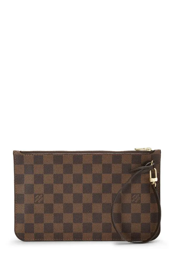 LOUIS VUITTON Damier Ebene Neverfull Pouch - Brown
