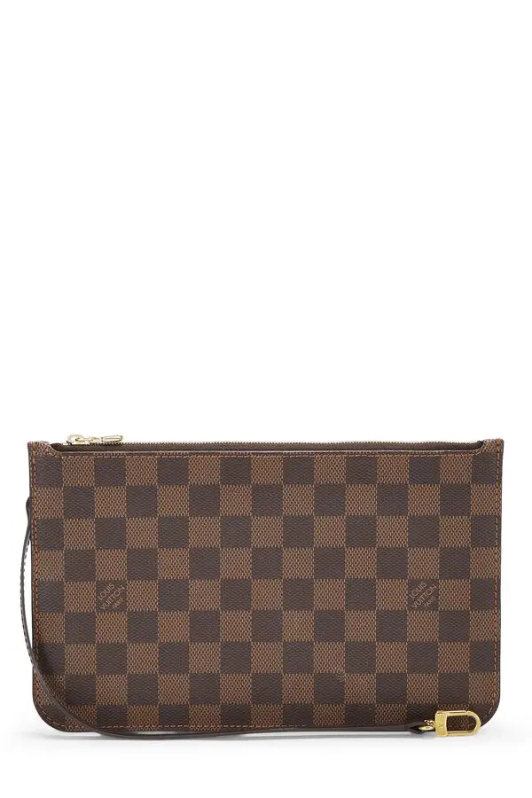 LOUIS VUITTON Damier Ebene Neverfull Pouch - Brown