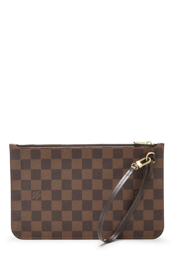 LOUIS VUITTON Damier Ebene Neverfull Pouch - Brown
