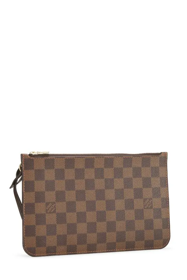 LOUIS VUITTON Damier Ebene Neverfull Pouch - Brown