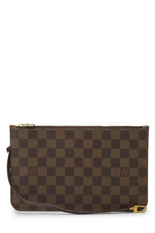 LOUIS VUITTON Damier Ebene Neverfull Pouch - Brown