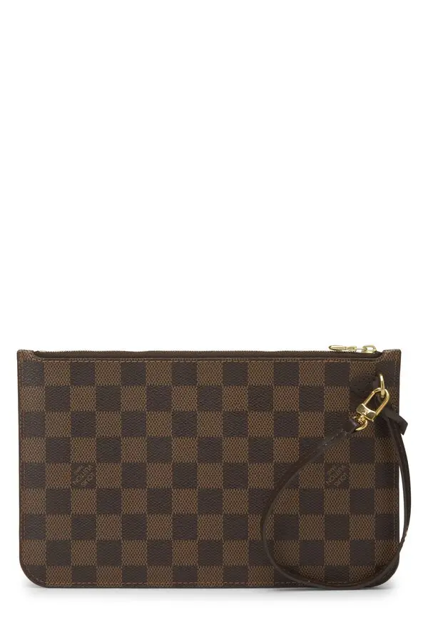 LOUIS VUITTON Damier Ebene Neverfull Pouch - Brown